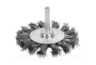TWISTED KNOT WHEEL BRUSH WITH SHAFT, 75MM (YL220075)